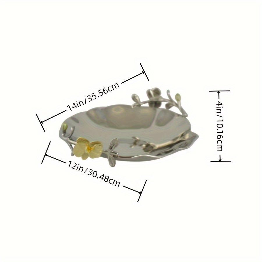 Aluminum Oval Plate Italian Style White Orchid Plate Table - Temu