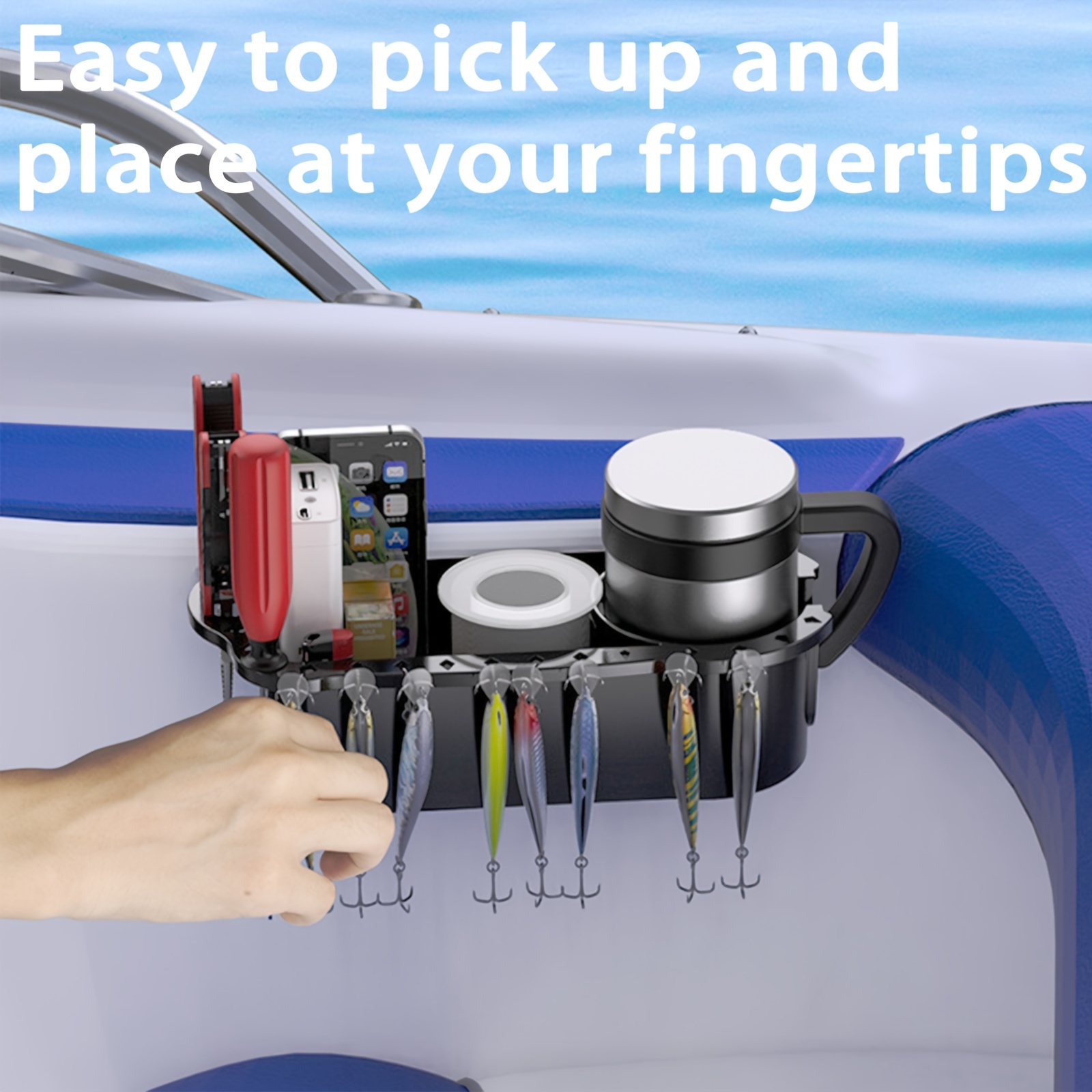 Boat Cup Holder Rubber Grip Versatile Storage Organizer Jon - Temu