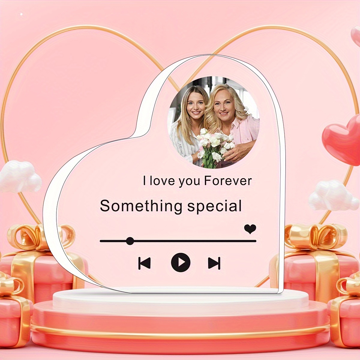 Personalized Mom Photo Acrylic Plaque Custom Heart Shape - Temu Canada