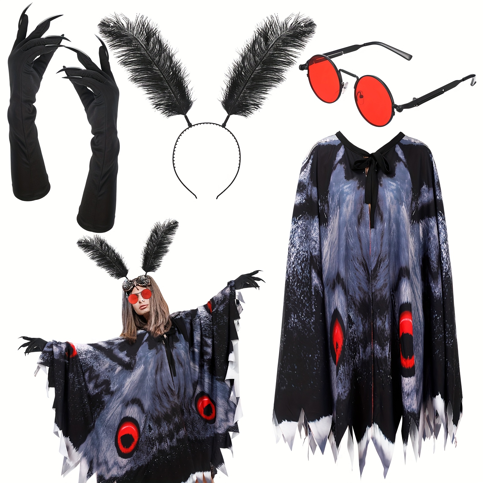 Moth Man Costume Unisex Mothman Costume Christmas Mothman Cosplay Moth ...