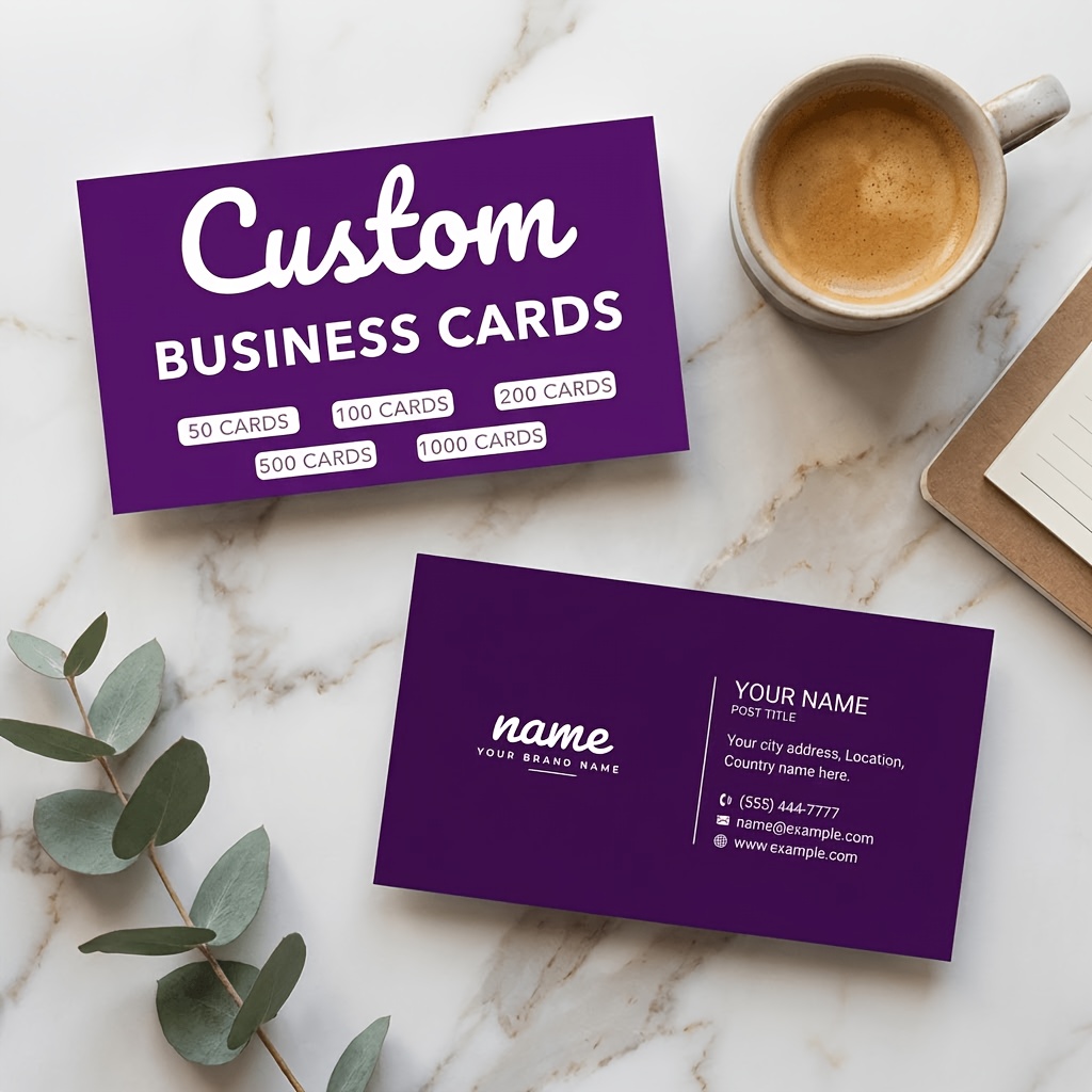 personalised business cards sold on Temu United States
