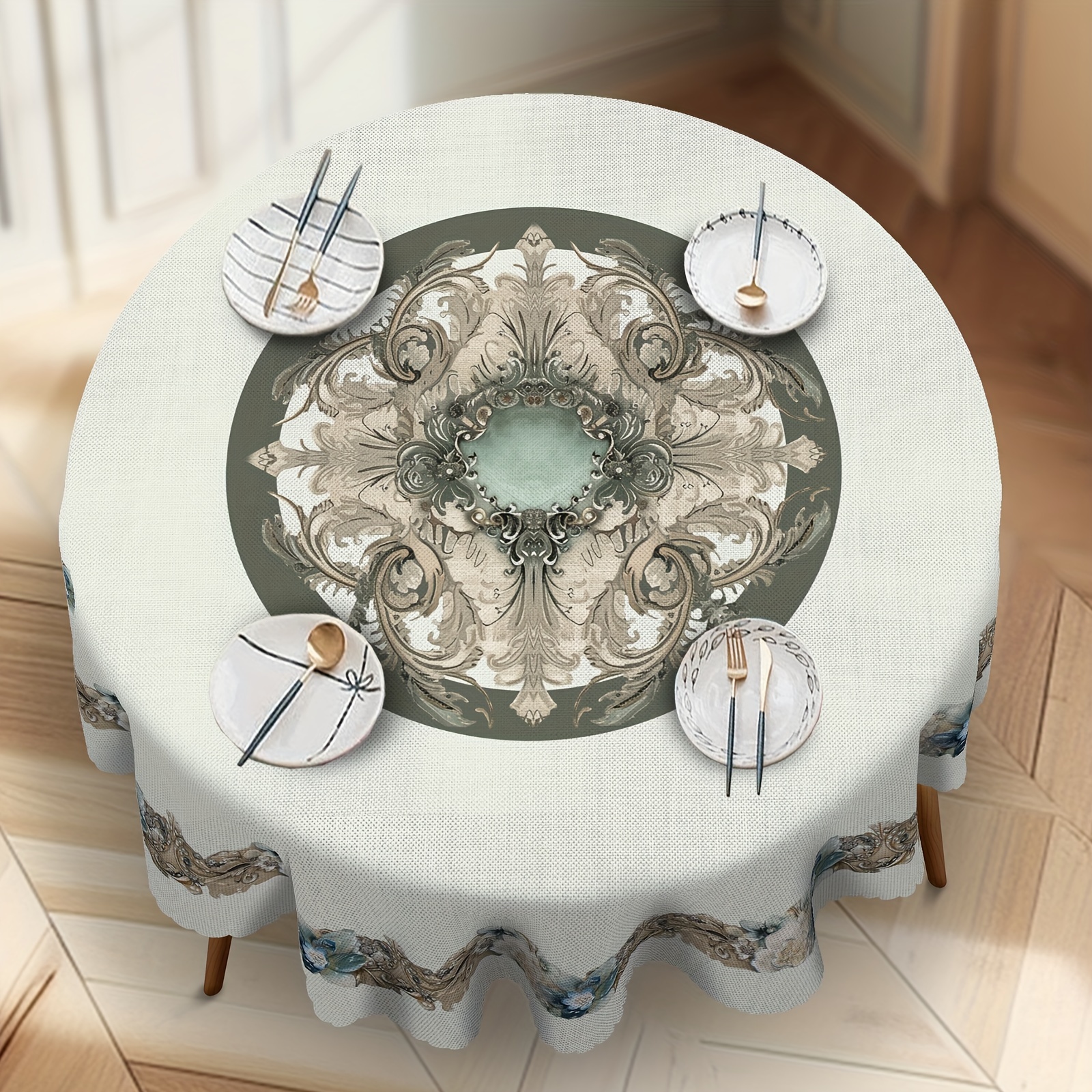 Spring Theme Tablecloth French Floral Printed Table Cover - Temu Canada