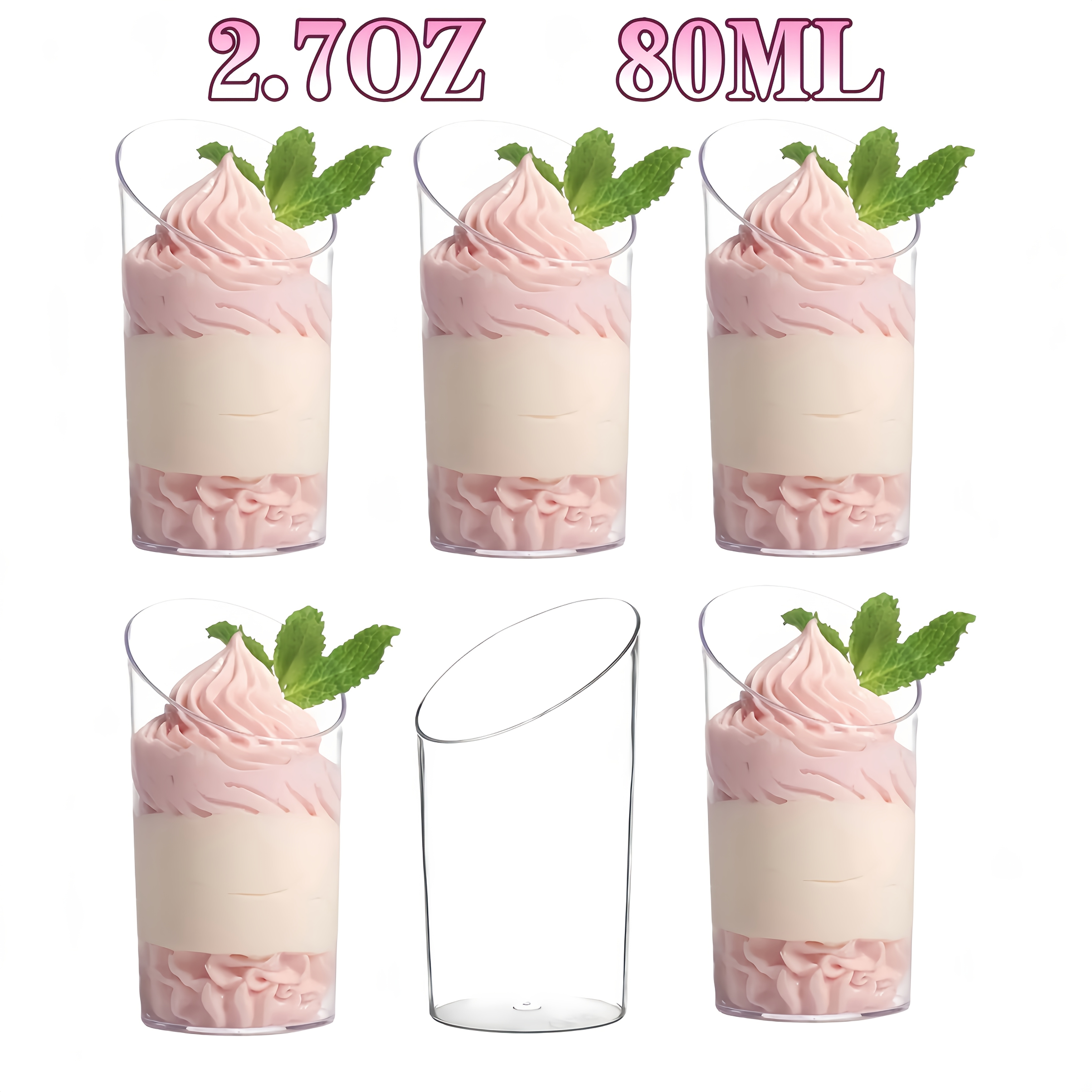 small plastic dessert cups sold on Temu United States