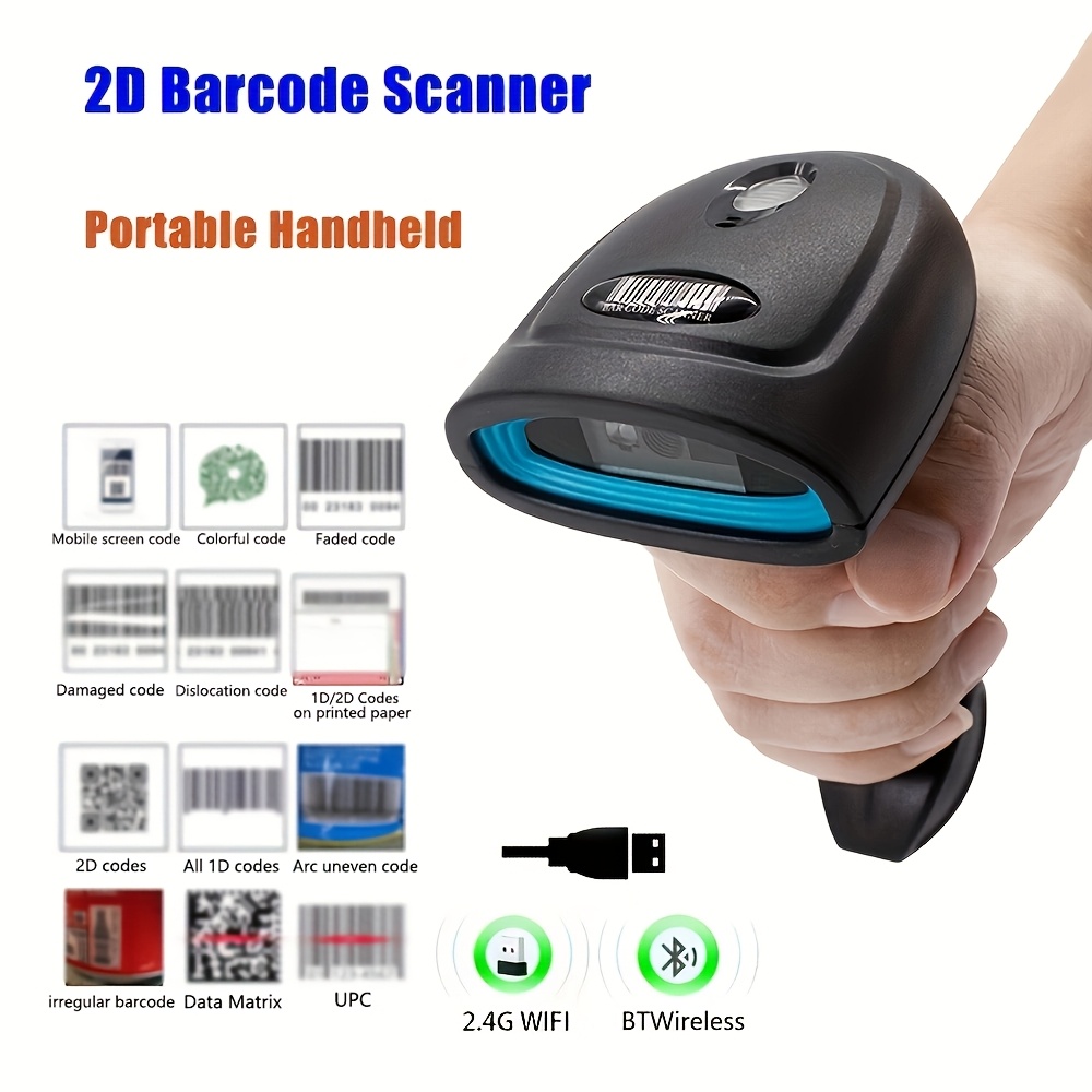 Handheld Barcode Reader UHF Handheld Barcode Scanner - 3 Mode USB ...