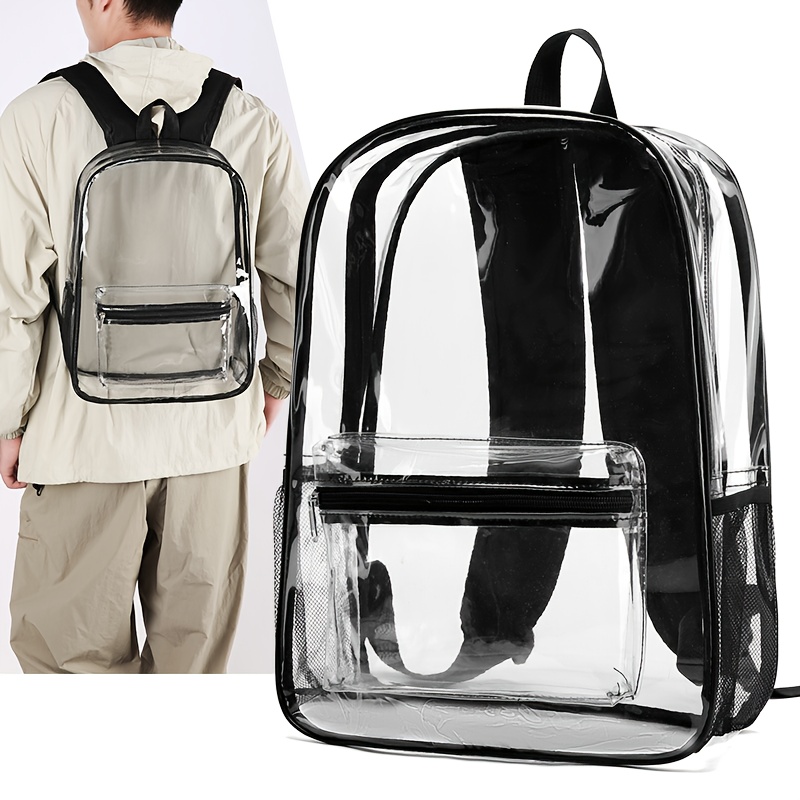 clear backpack sold on Temu Australia