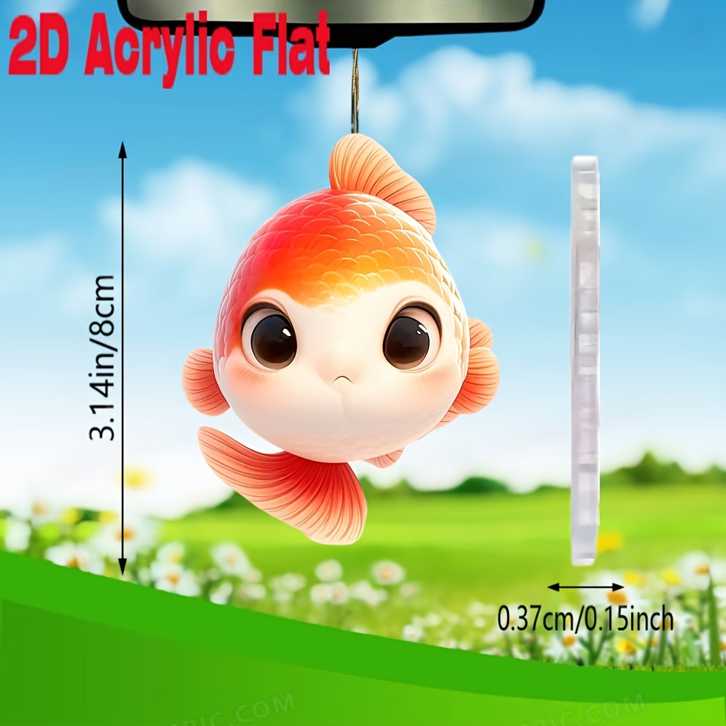 2d Acrylic Flat New Cute Carp Good Luck Artifacts Decoration - Temu Denmark
