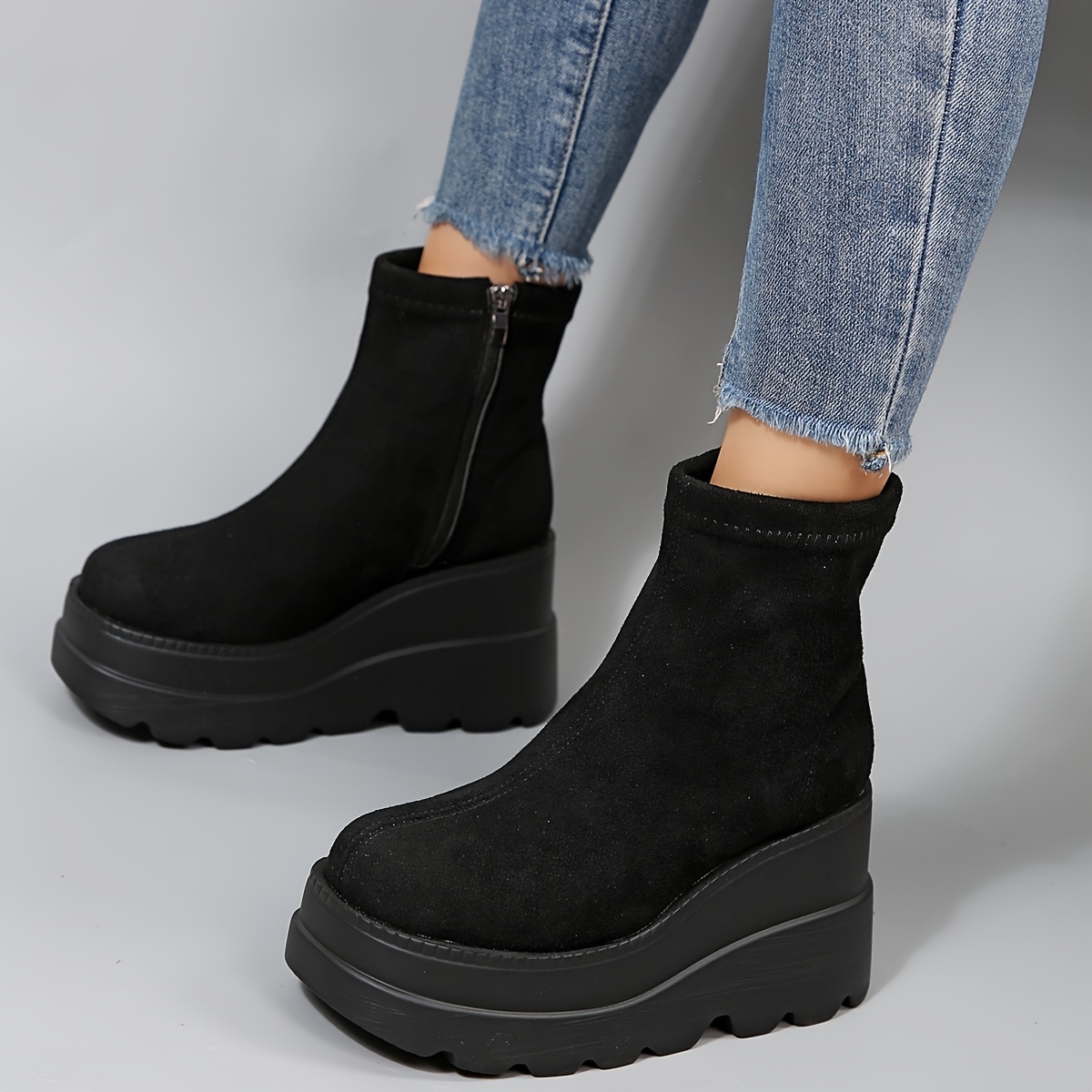 Gabor Keilabsatz Stiefeletten Schwarz Leder Winterschuhe Mit Keilabsatz ...