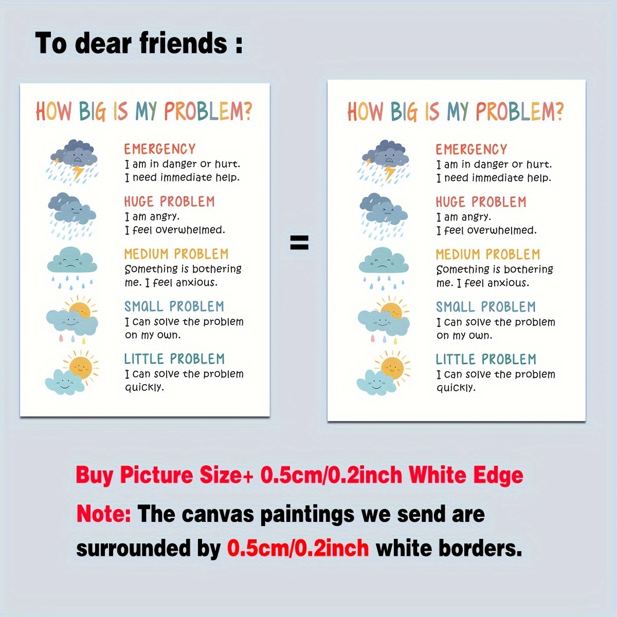 Unframed Poster Big Problem Size Problem Print Canvas - Temu