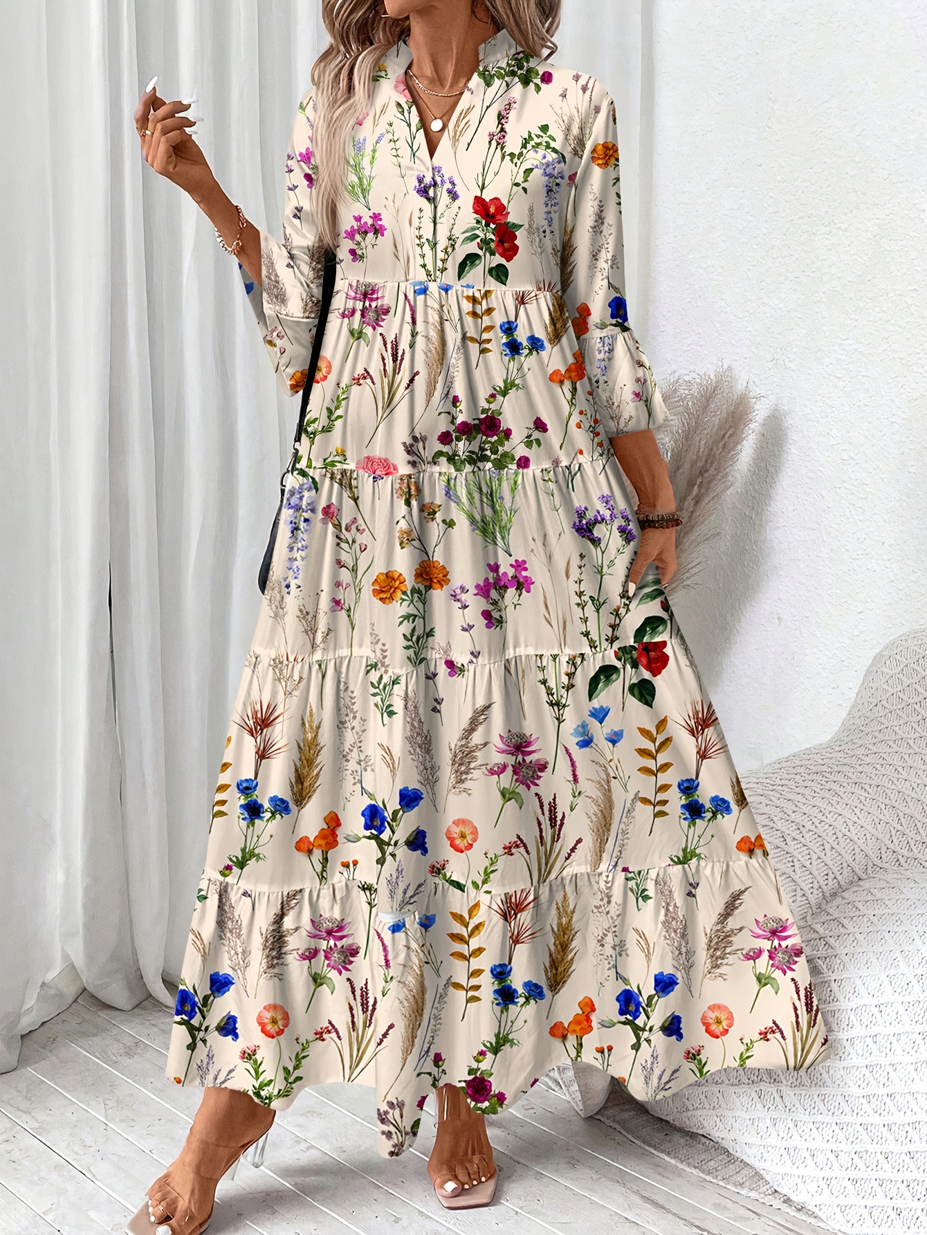 maxi floral dress sold on Temu United States
