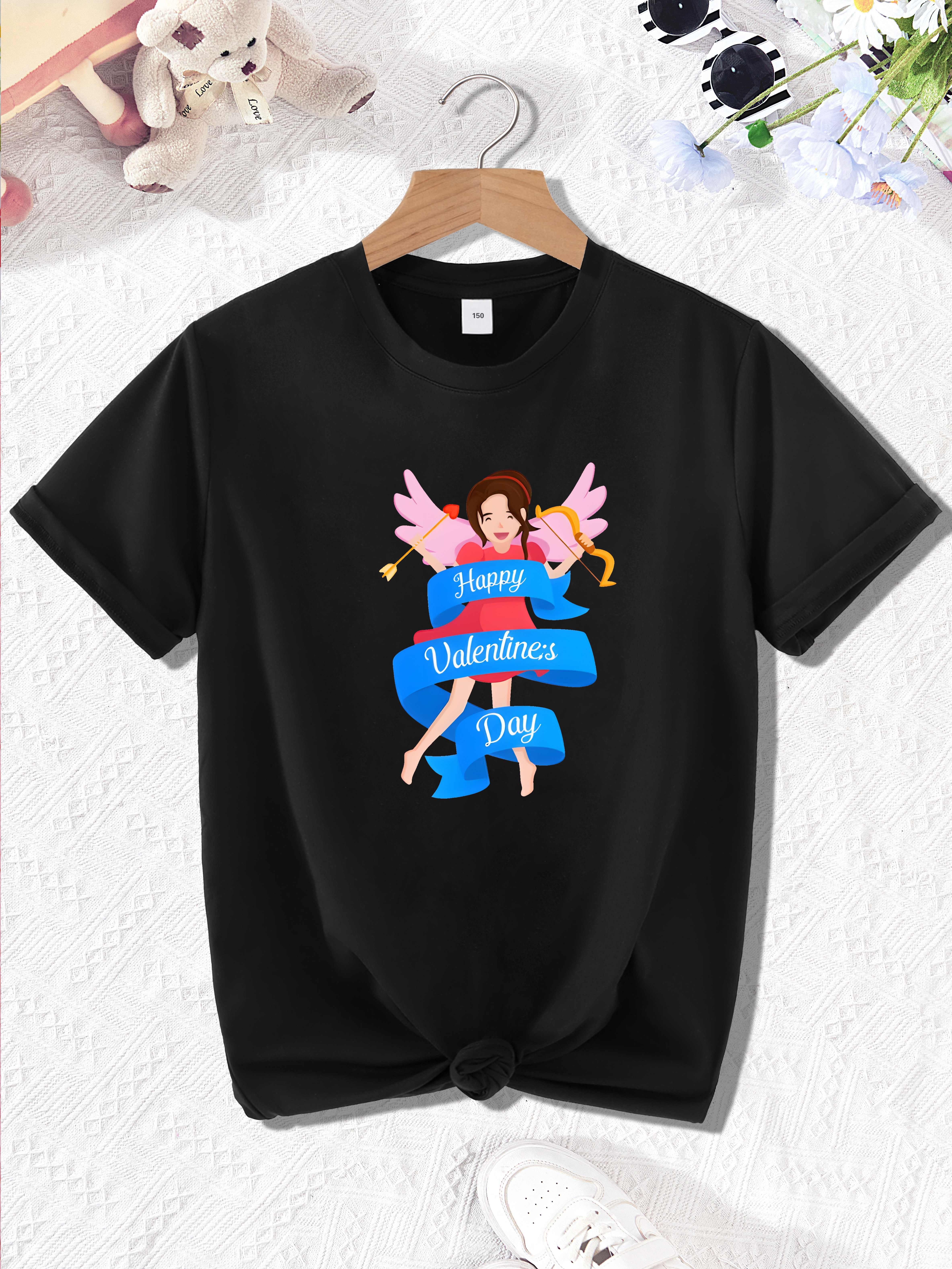 Fit T shirt Top Pullover Happy Valentine s Day Anime Angel - Temu New ...