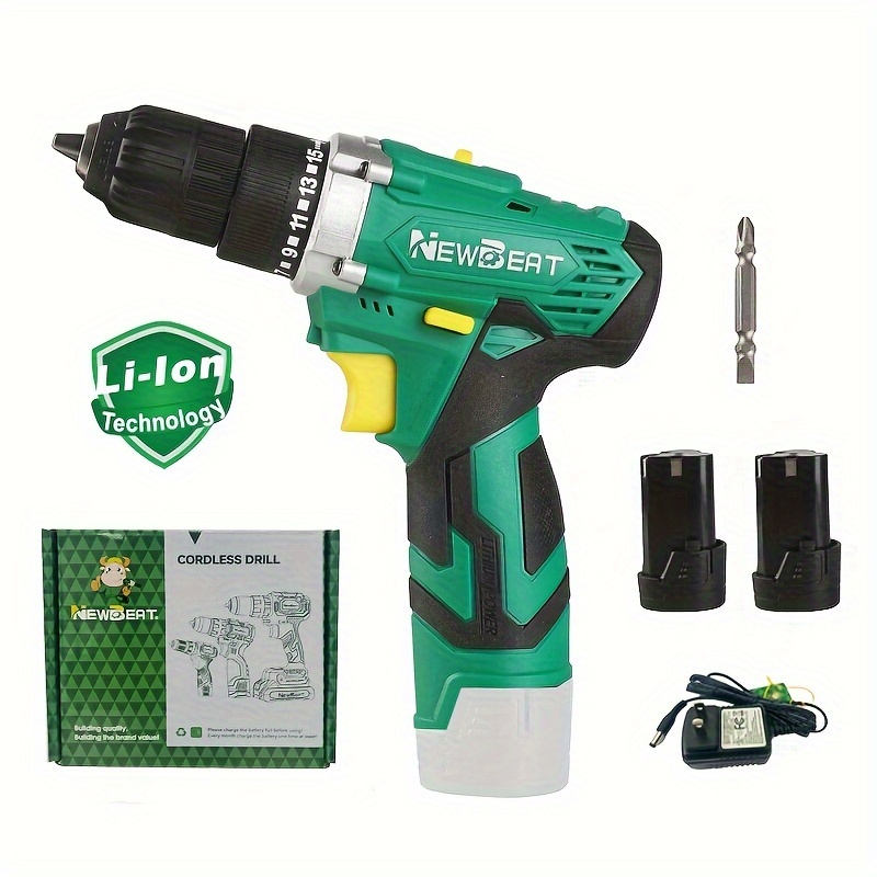 Cordless Drill 12v Power Drill Set Li ion Batteries Charger - Temu