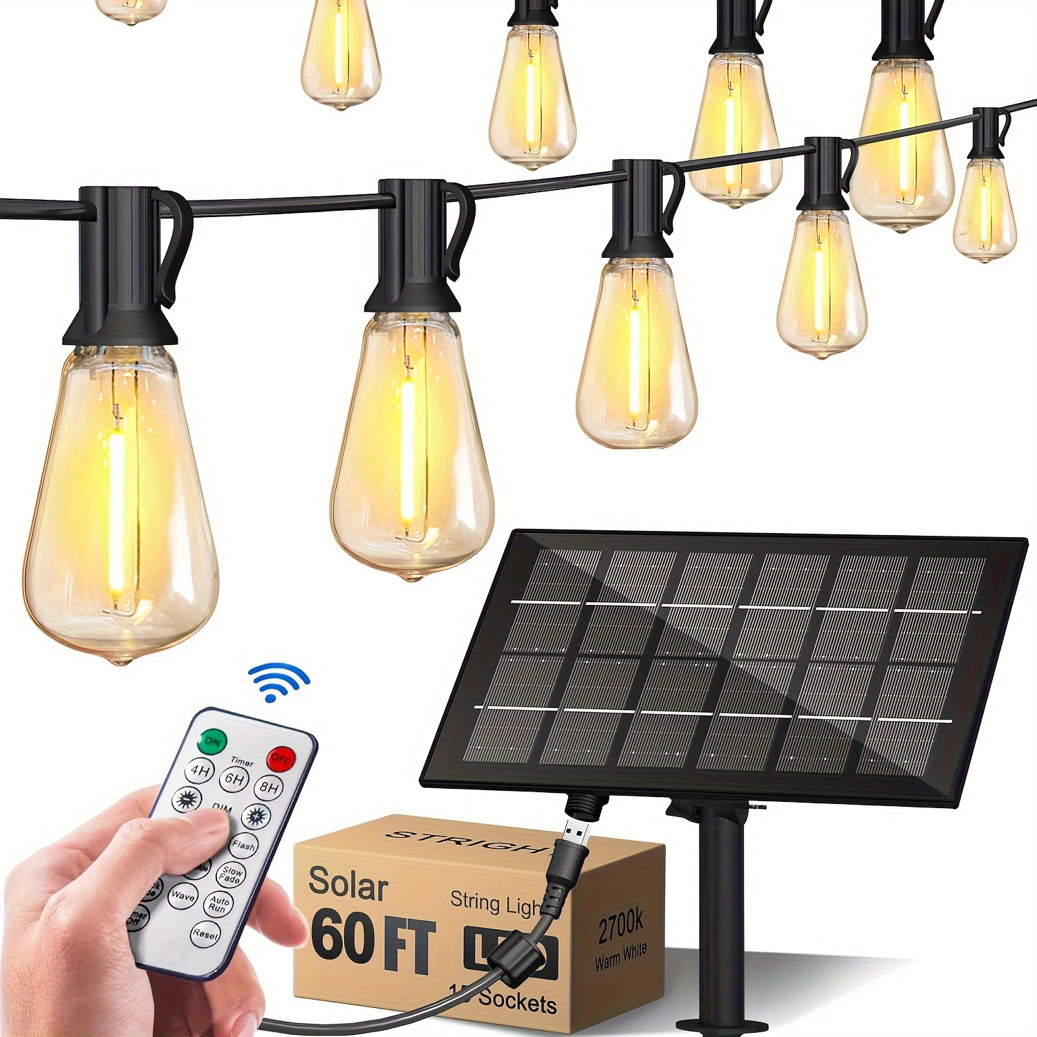 solar lights outdoor sold on Temu United States
