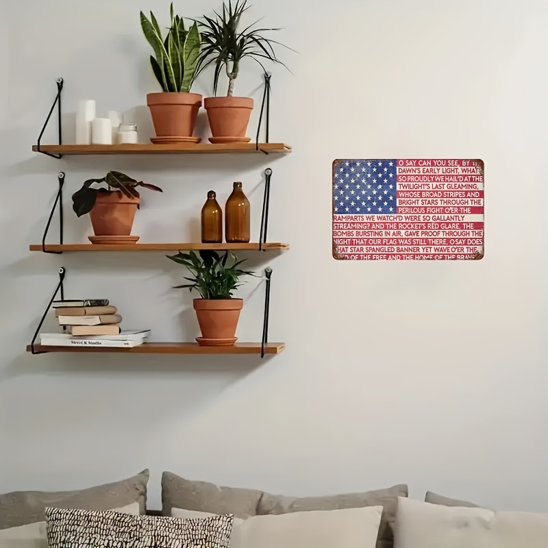 Patriotic American Flag Metal Tin Sign Durable Wall Decor - Temu
