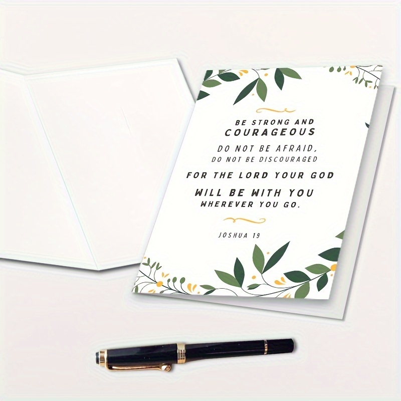 1pc Be Strong And Courageous Religious Greeting Card For Wedding, Baby ...