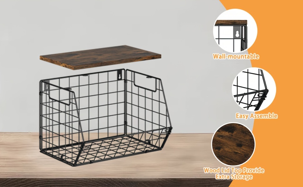 Stackable Fruit Basket Kitchen Counter Wall mounted - Temu