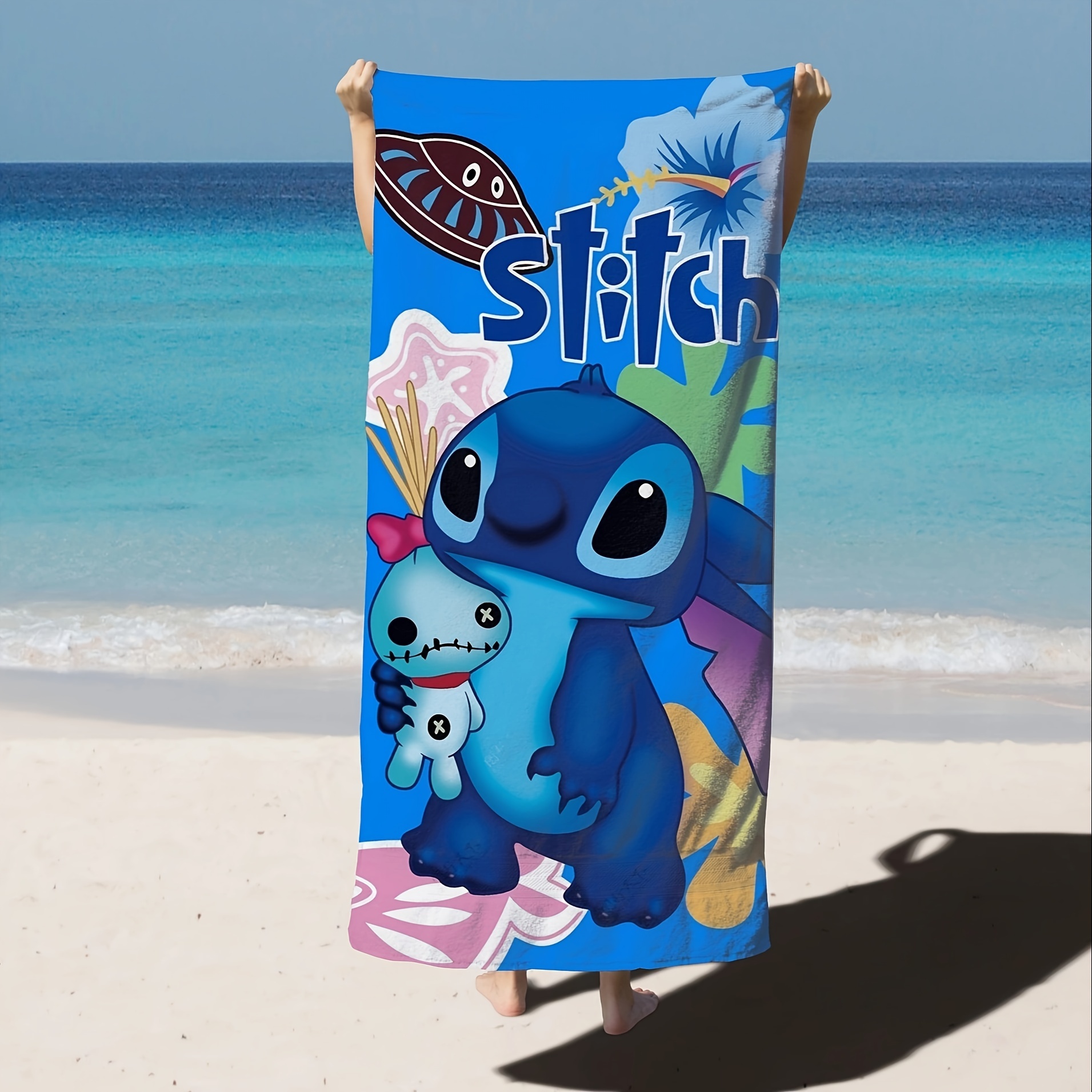 Stitch Beach Towel Seaside Swimming Sports Towel - Temu