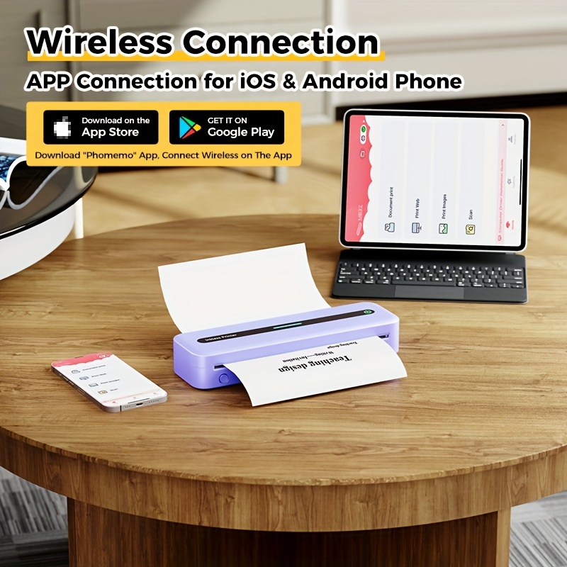 M832 Portable Inkless Printer For Wireless Thermal Printer Continuous ...