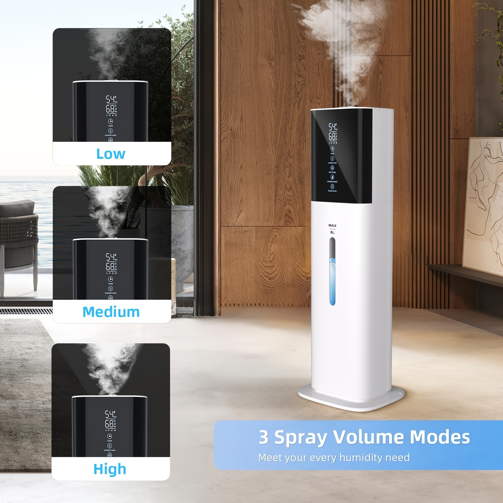 Humidifiers Large Room Bedroom With 7 Colors Light, 8l 2.1gal Quiet ...