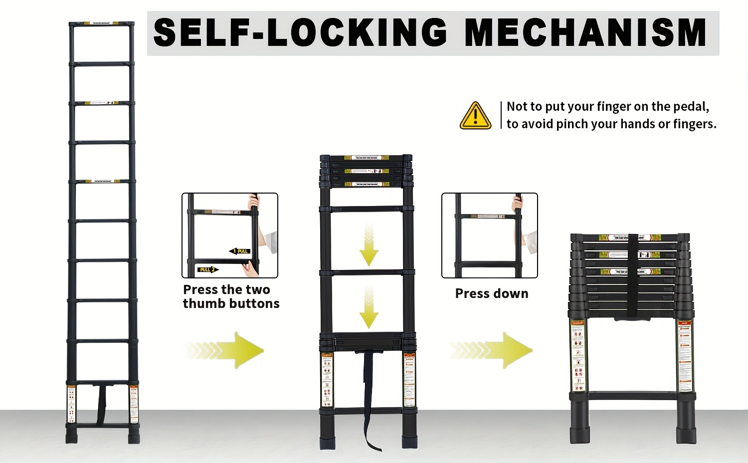 Aluminum Telescopic Ladder Capacity Portable - Temu