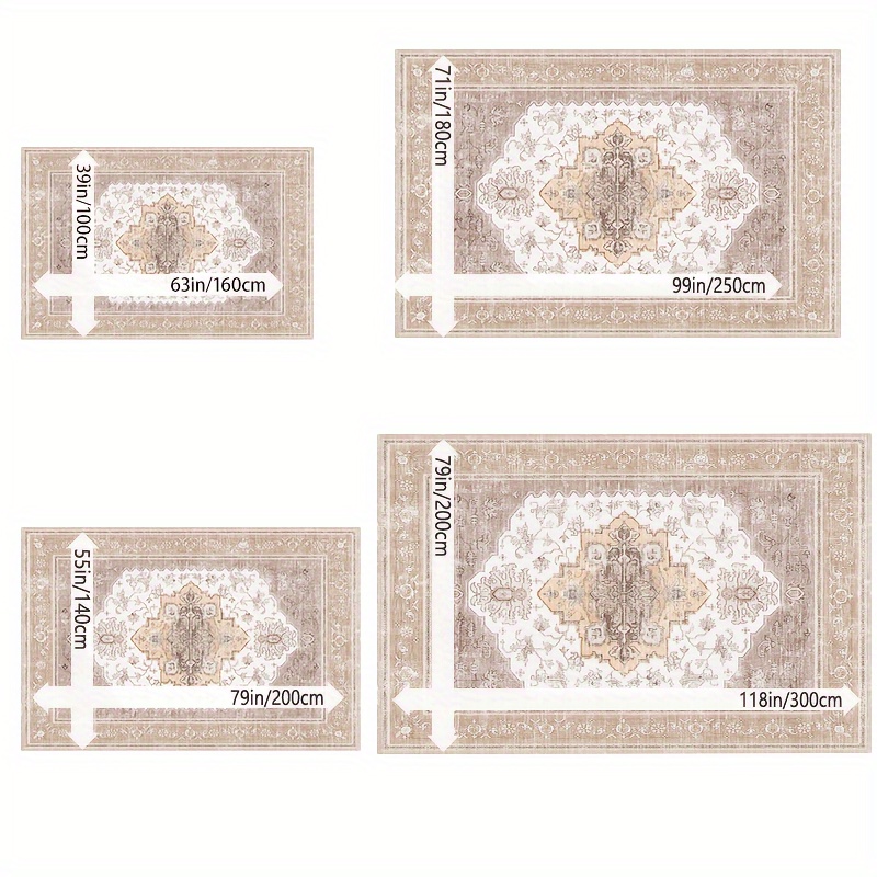 Bohemian Vintage Light Pattern Area Rug Non slip Washable - Temu