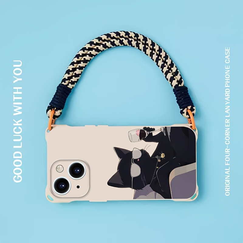 Four Corner Anti Fall Lanyard Mobile Phone Protective Case - Temu Australia