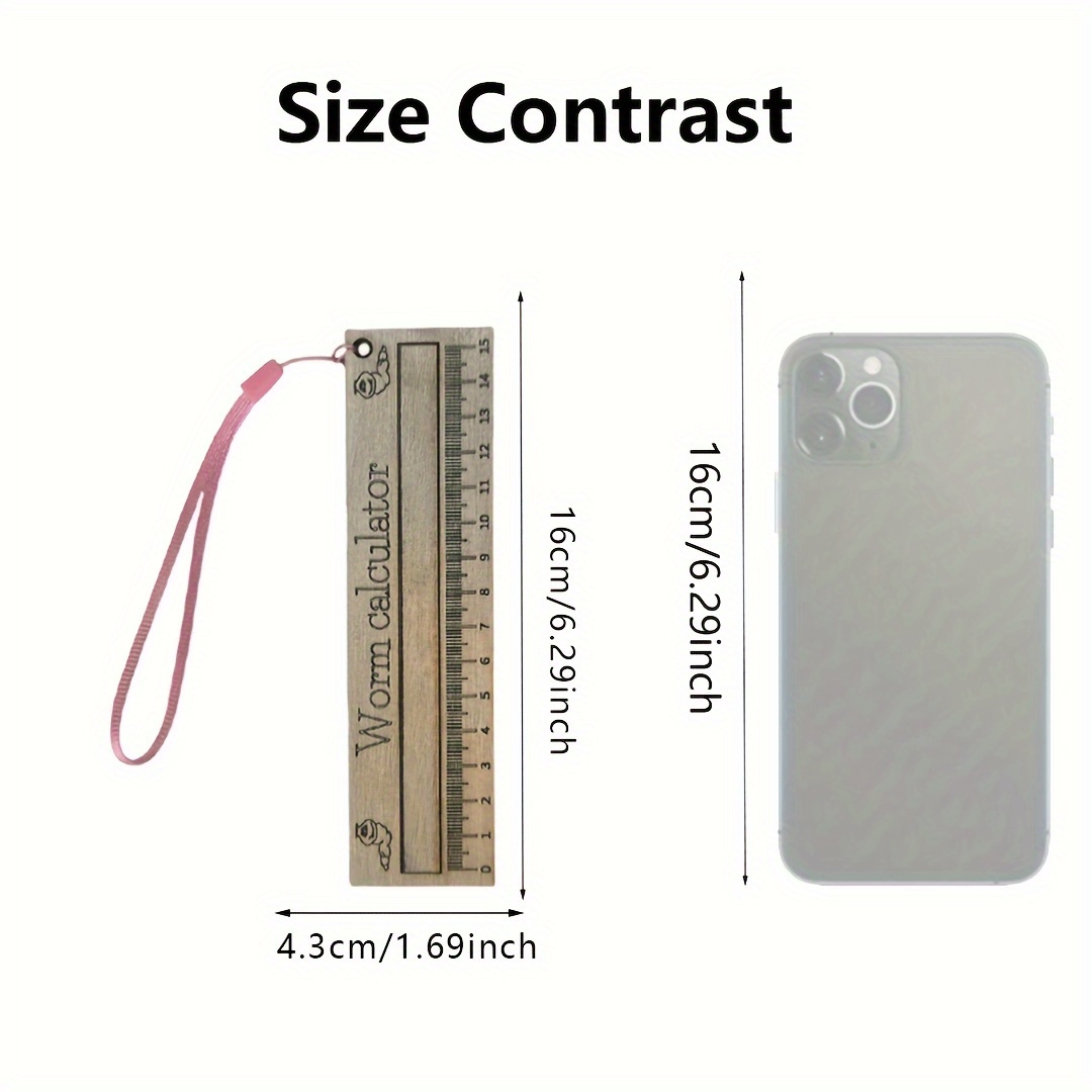 Wooden Worm Calculator Ruler: Perfect Measuring Insects - Temu