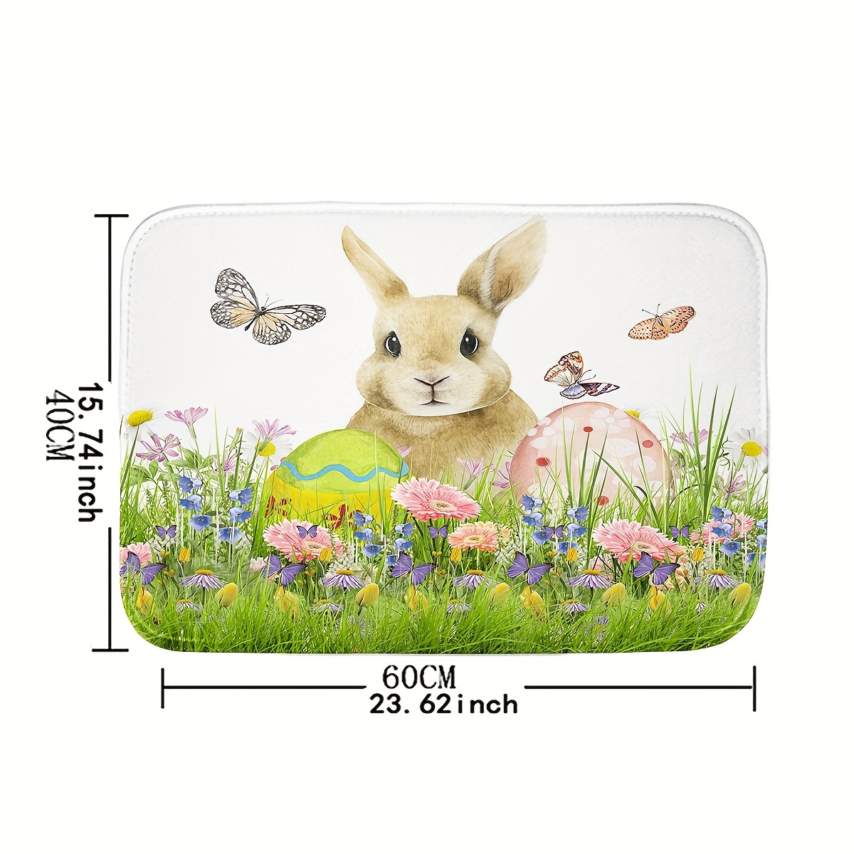 Rabbit Pattern Shower Curtain Set Easter Eggs Waterproof - Temu Australia