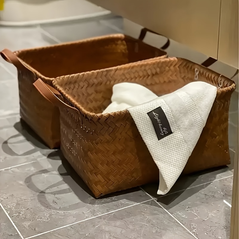 wicker storage basket sold on Temu United States