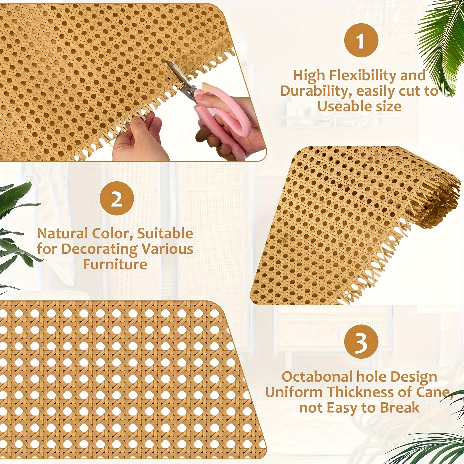 Plastic Rattan Weaving Material Furniture Repair Basket - Temu