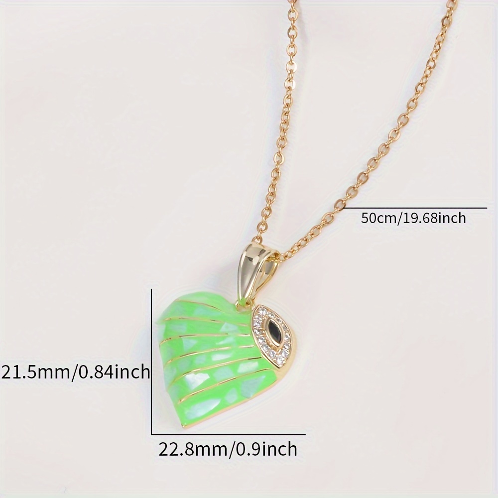 Inlaid Rhinestones Oil Dripping Shell Pendant Necklace Devil - Temu ...