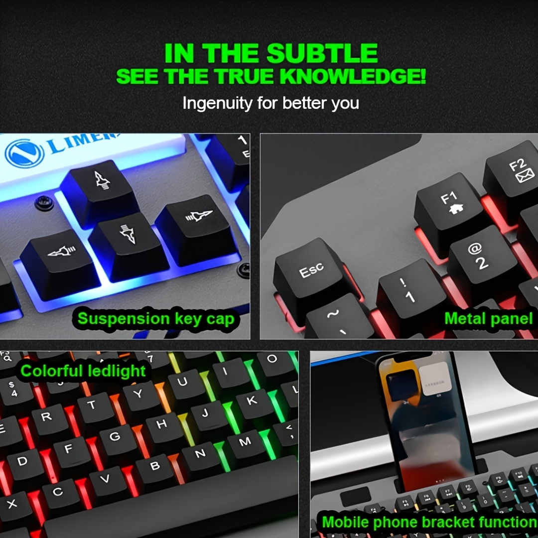 Metal Color Illuminated Computer Keyboard Usb Wired Game - Temu Australia