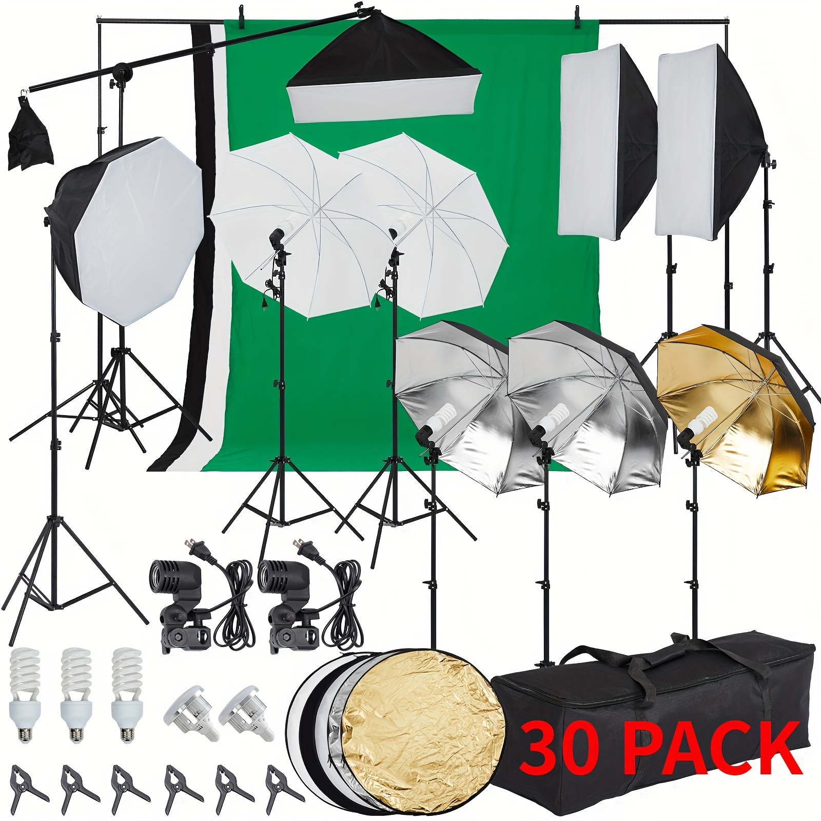 & Booms C-with Stand Photography Studio Kit - 3 Light Stands, Backdrops ...