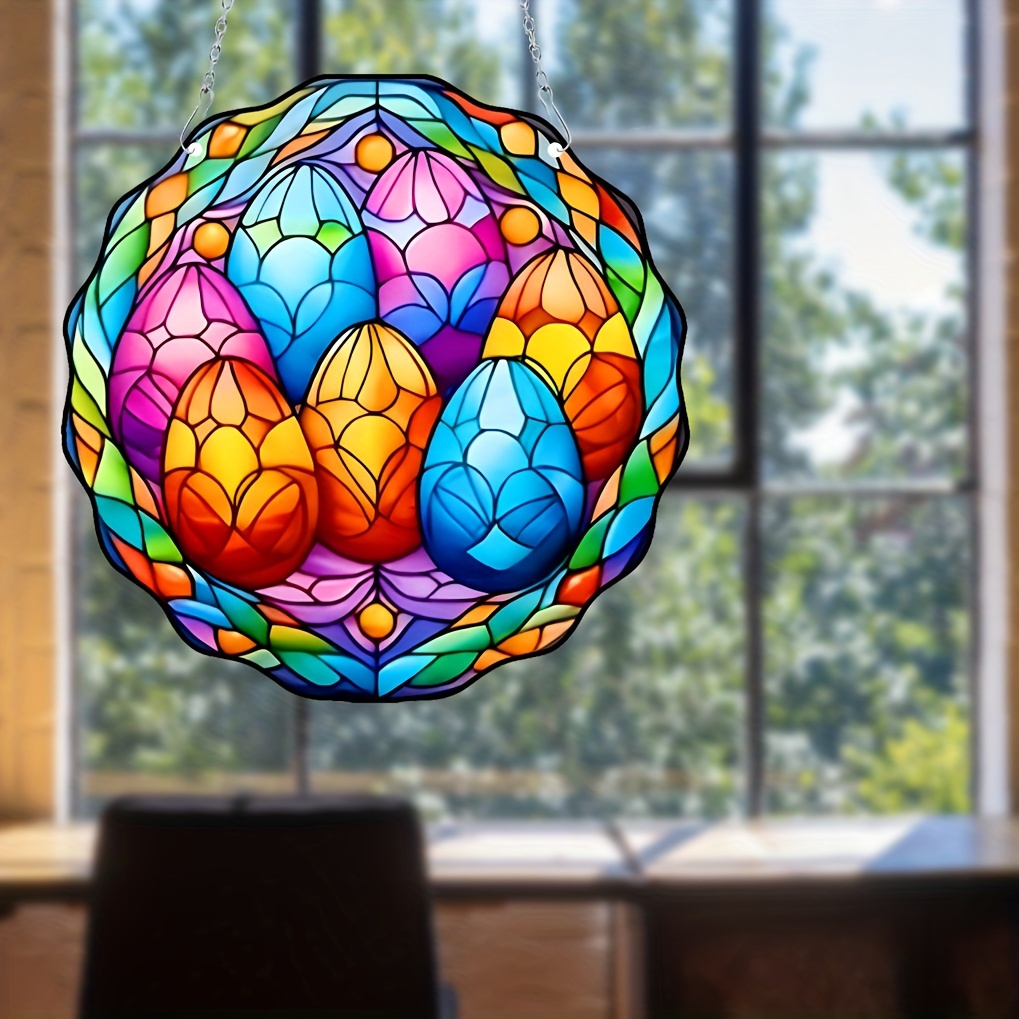 2024 Easter Day Colorful Eggs Suncatcher Acrylic Plastic Egg - Temu ...