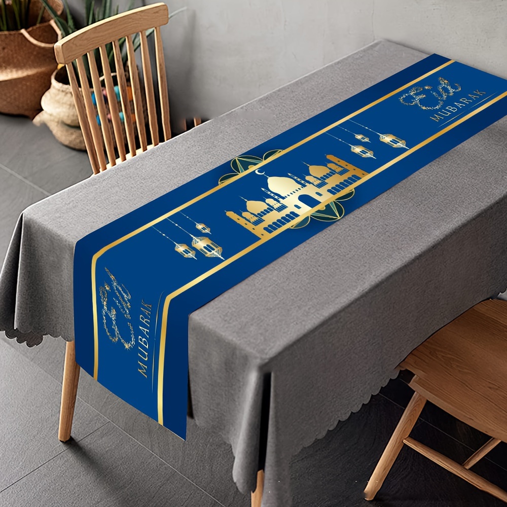 Ramadan Table Runner Blue Moon Castle Series Hd Digital - Temu Canada