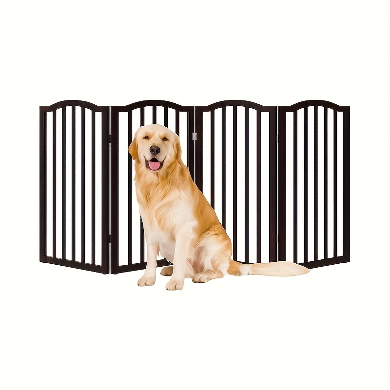 Pet Gate 4 panel Indoor Foldable Dog Fence Stairs Hallways - Temu