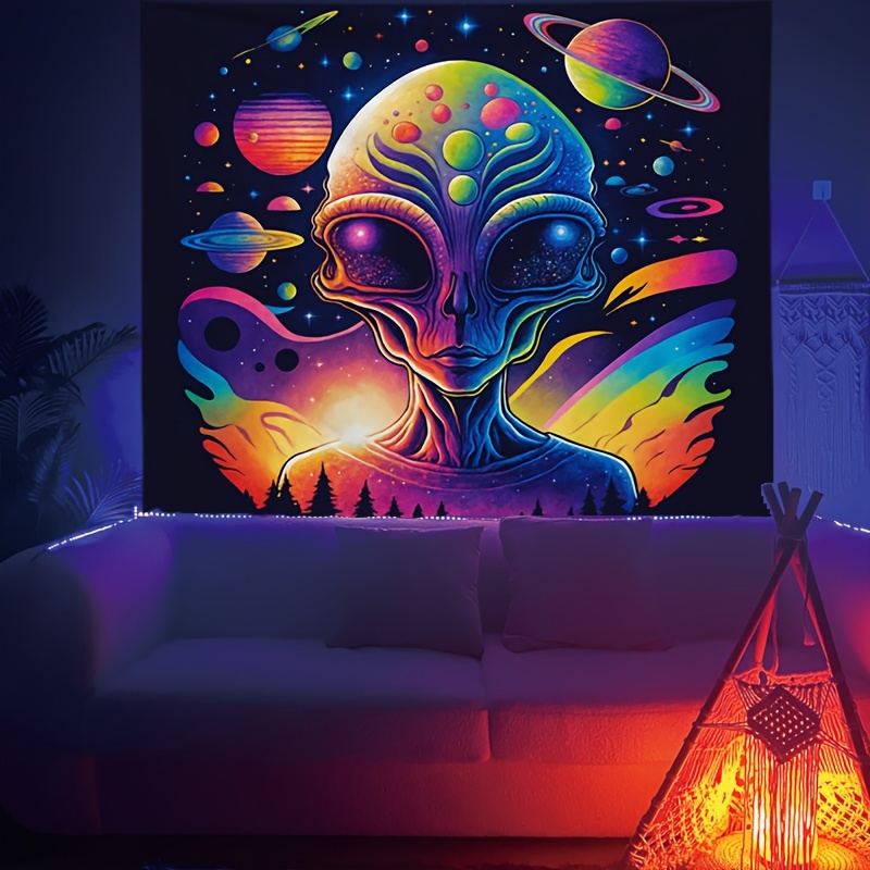 Blacklight Uv Reactive Alien Extraterrestrial Digital Art - Temu Portugal