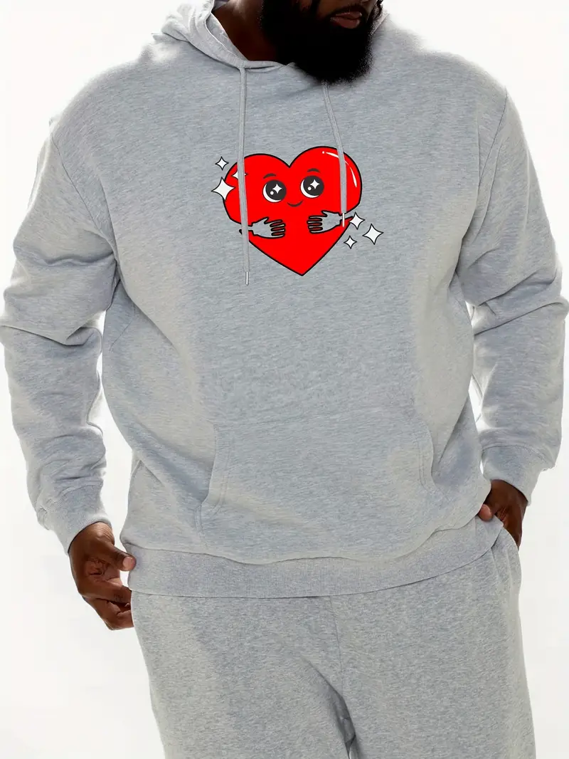 Plus Size Cute Anime Heart Hands Graphic Print Hoodie Cool Temu Ireland