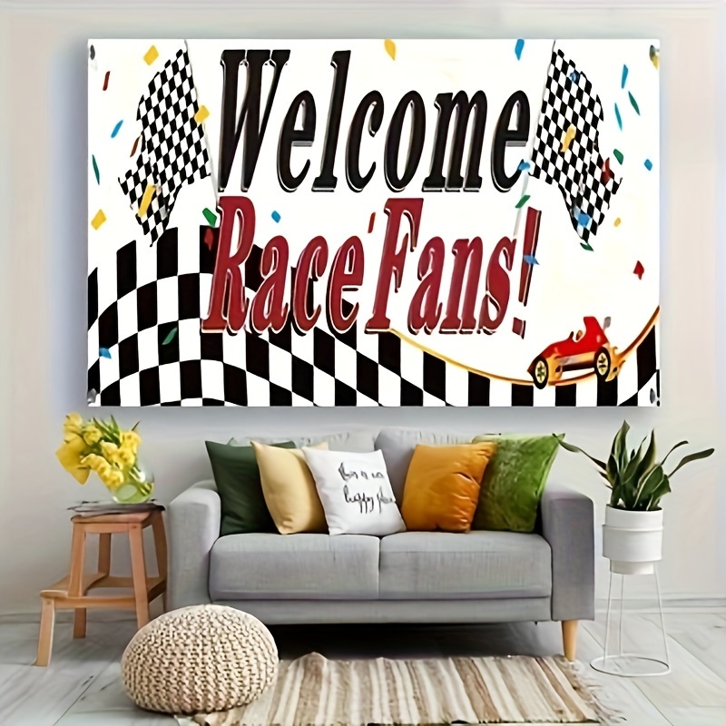 Racing Party Decorations Welcome Race Fans Banner Racing - Temu