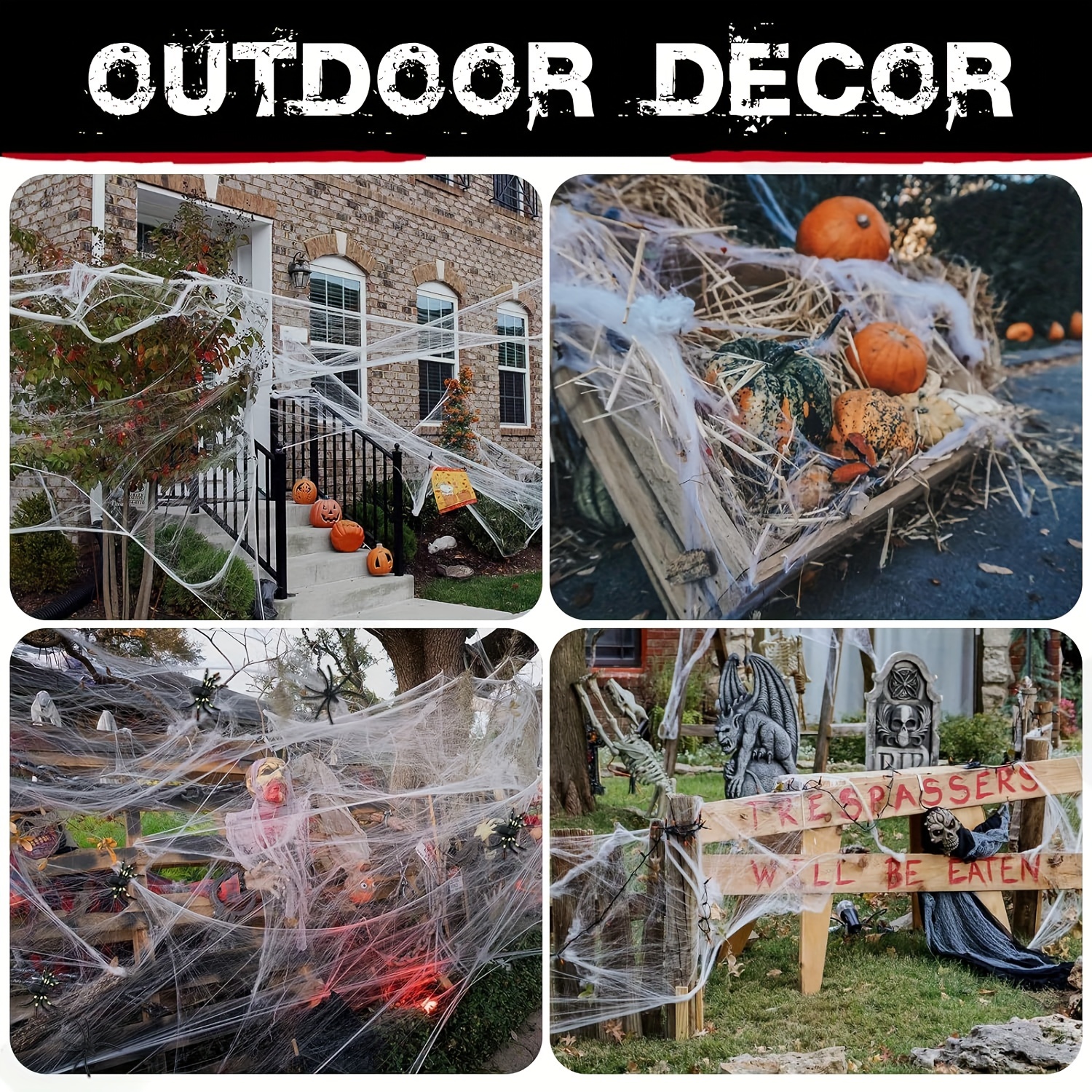 halloween spider web decor kit 40 plastic spiders polyester Temu United Kingdom