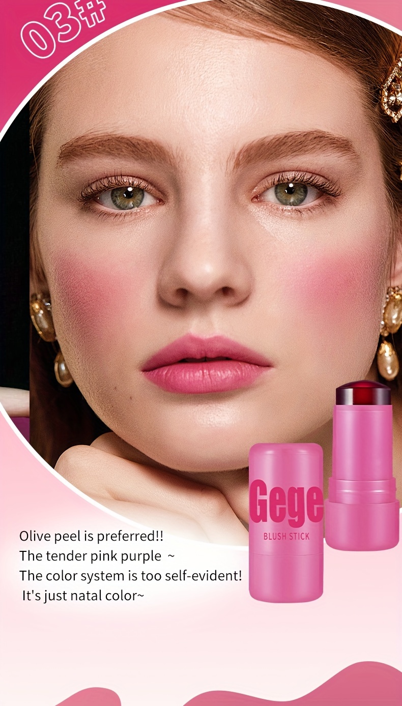 Waterproof Jelly Blush Stick Dual use Lips Cheeks Brightens - Temu