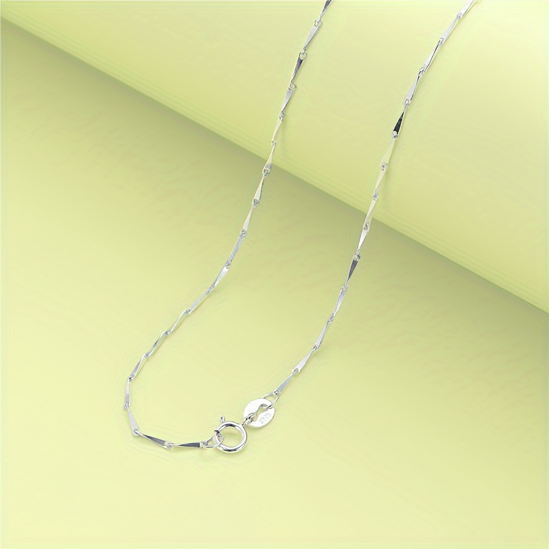925 Sterling Silver Thin Chain Necklace Simple Style Neck - Temu United ...