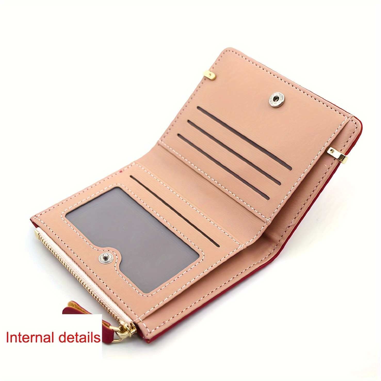 New Clutch Bifold Coin Purse Classic Colorblock Wallet Women - Temu
