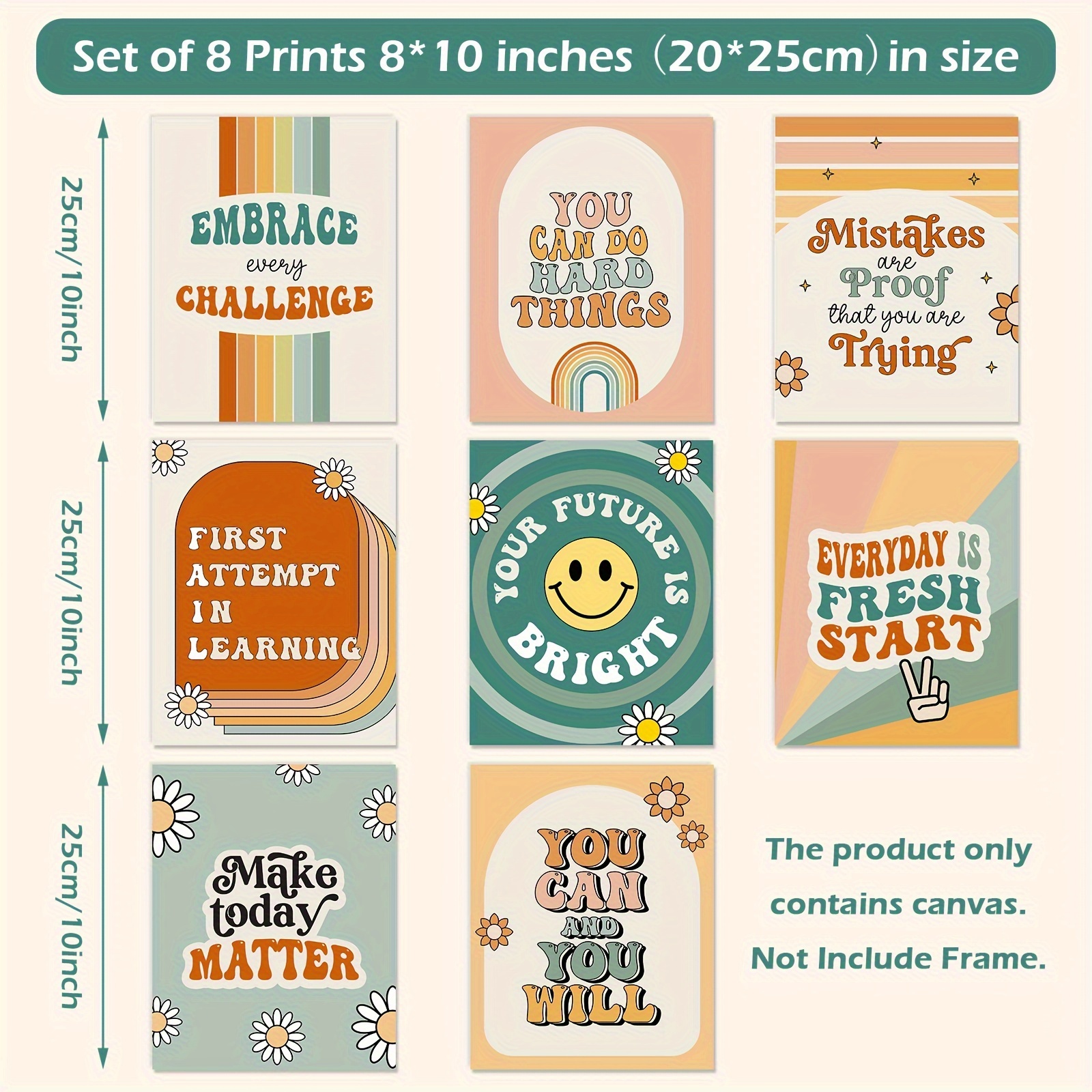 Inspirational Classroom Wall Art Set 8 Motivational Posters - Temu