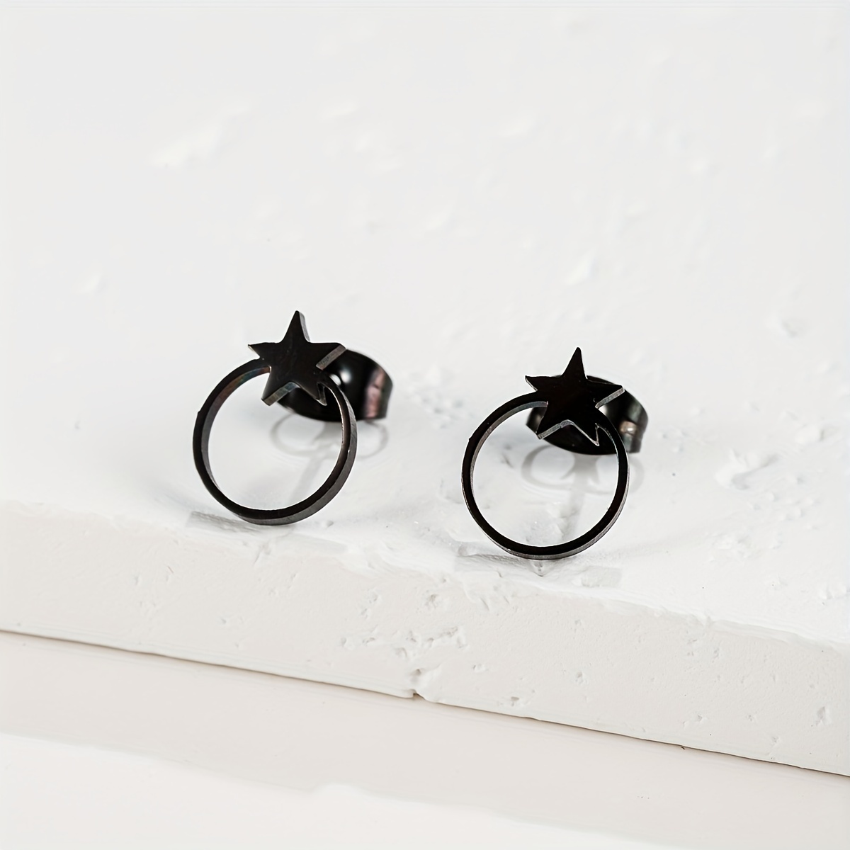 Stainless Steel Earrings Simple Geometric Circle Stud - Temu United Kingdom