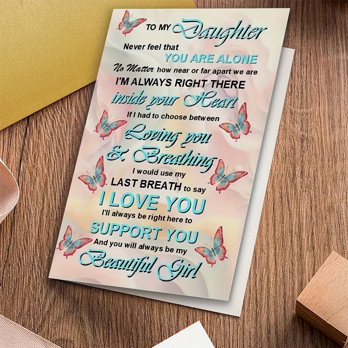Daughter Birthday Card Sentimental Linen Paper Greeting - Temu