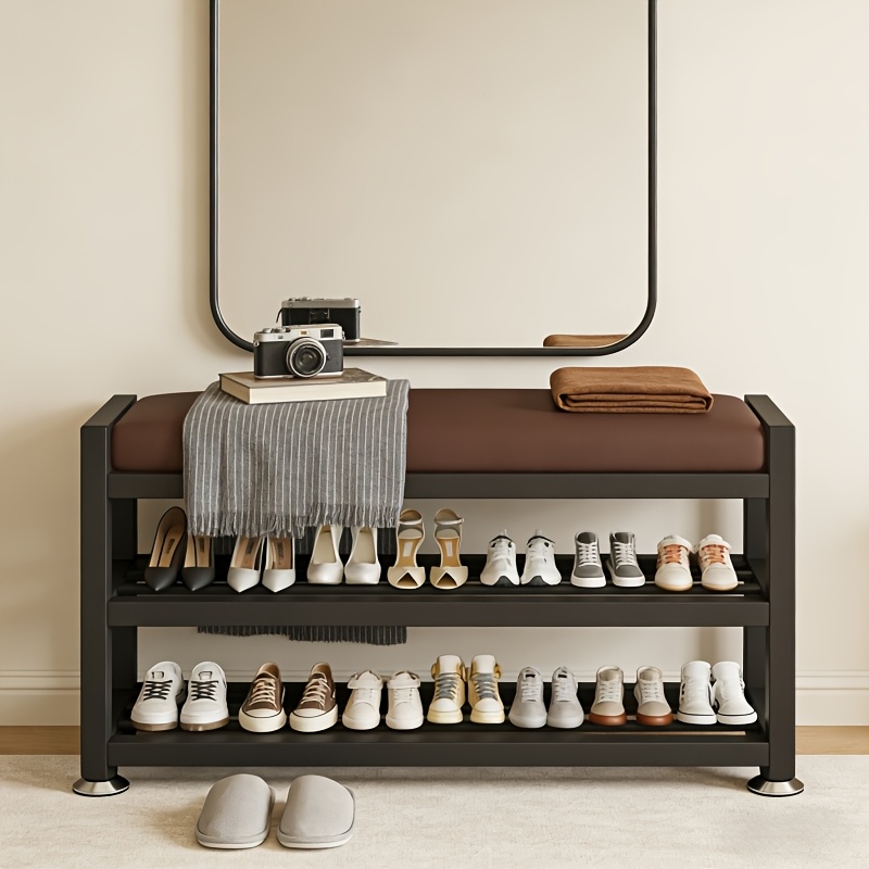 entryway bench with shoe storage sold on Temu United States