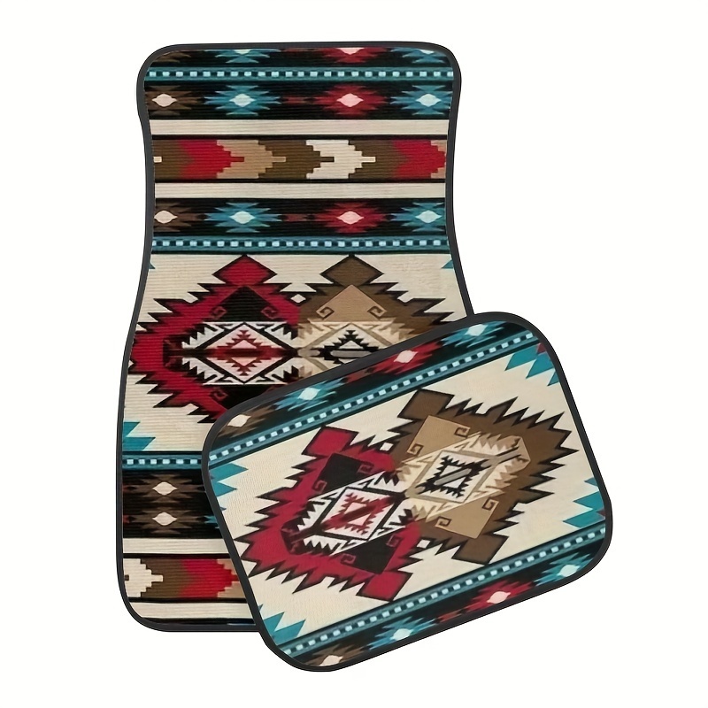4 Pieces Vintage Print Car Floor Mats - Fit For Cars, Suvs, And Trucks ...