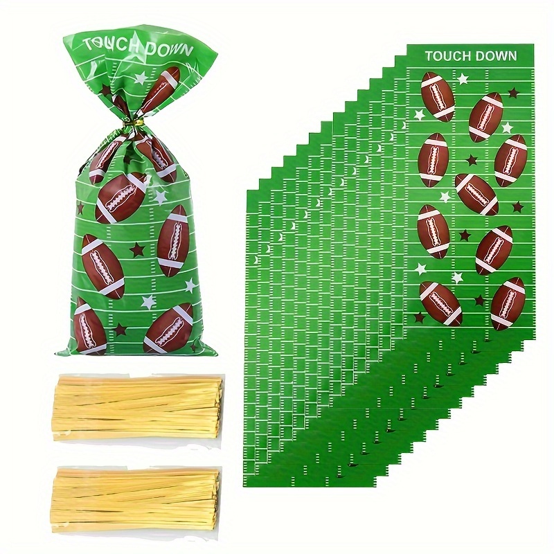 10 20pcs Football Party Gift Bags Opp Flat Pocket Food Packaging Bag ...
