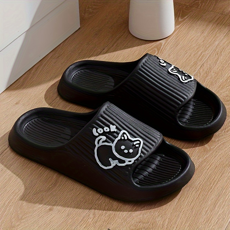 Cute Cartoon Cat Pattern Slides Casual Open Toe Soft Sole - Temu United ...