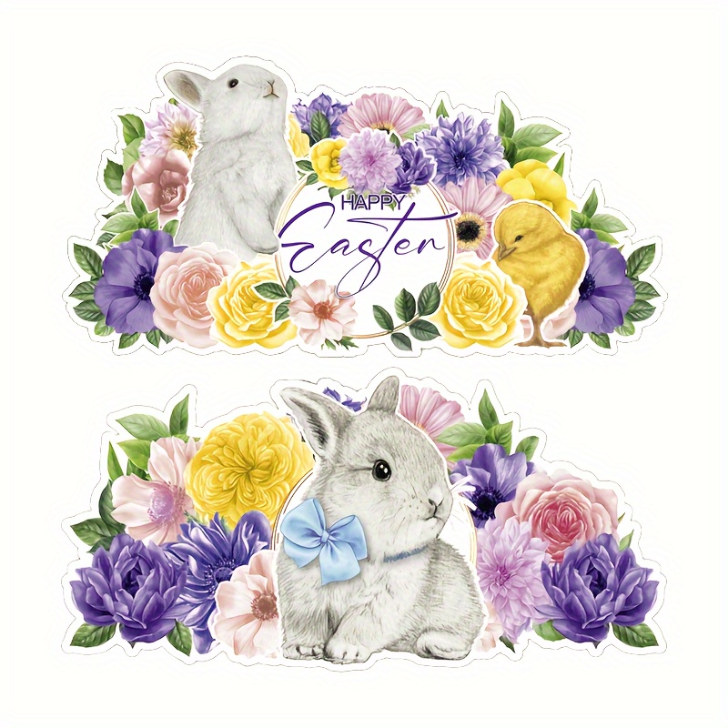 Rabbit Flowers Yard Sign Stakes Easter Signs Garden Lawn - Temu Canada